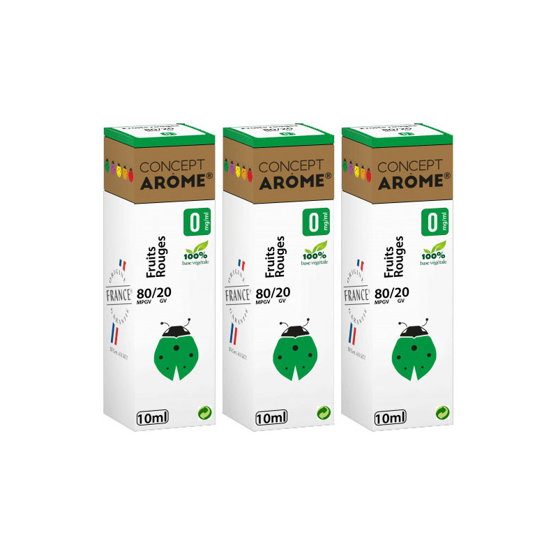 E-liqude Conceptarome Fruits rouges 30ml Taux de nicotine 0 mg/ml