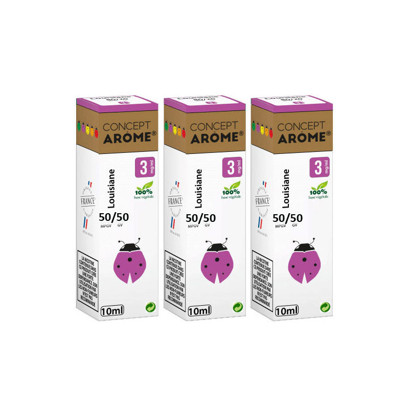 E-liqude Conceptarome Louisianne 30ml 50/50 Taux de nicotine 3 mg/ml