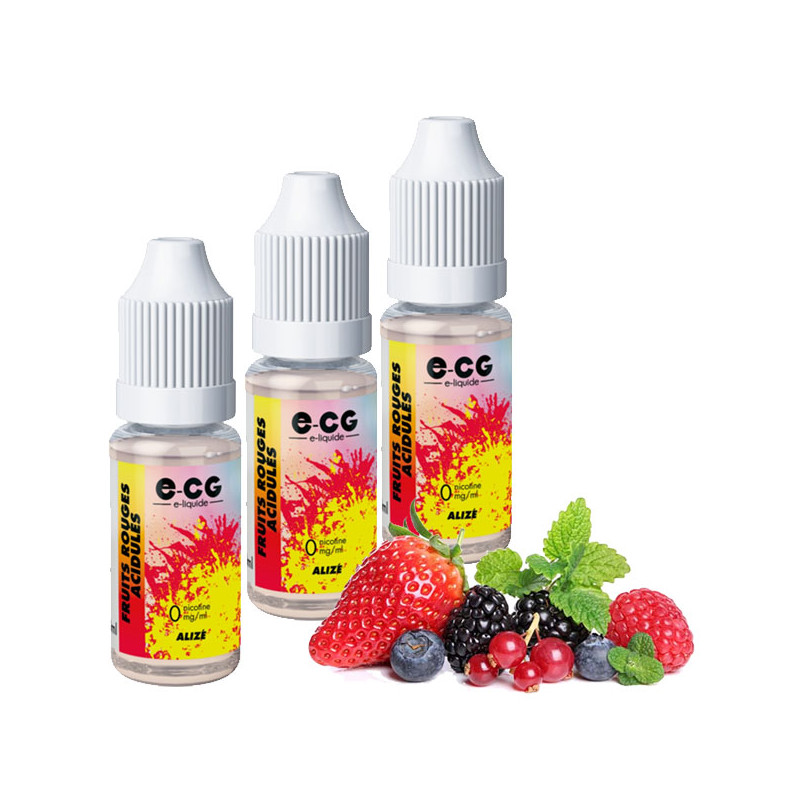E-liquide E-CG Fruits Rouges Acidulés 30ml Taux de nicotine 3 mg/ml