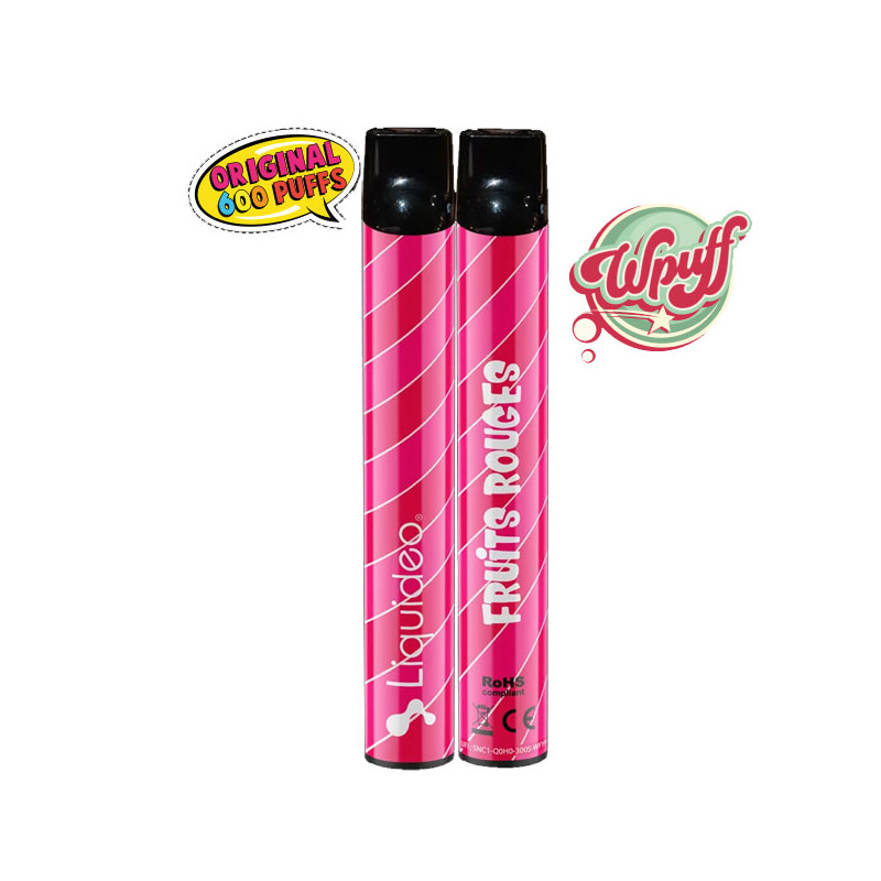 Wpuff Liquidéo Fruits Rouges Taux de nicotine 0 mg/ml