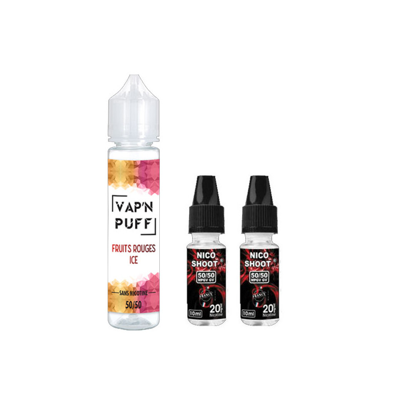 E- liquide Vap'N Puff Fruits Rouges Ice 50ml Taux de nicotine 0 mg/ml
