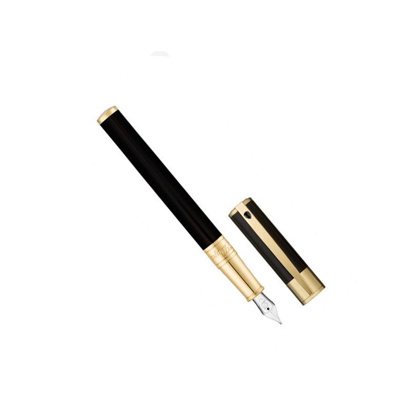 Stylo plume D-Initial ST Dupont Noir-Or